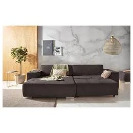 Ecksofa Inosign "Sapporo L-Form" Sofas Gr. B/H/T: 293cm x 78cm x 172cm, Luxus-Microfaser, Recamiere links, mit Bettfunktion, braun (dunkelbraun) wahlweise Bettfunktion oder Sitztiefenverstellung, Federkern