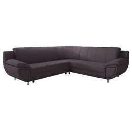 Ecksofa Trendmanufaktur "Rondo II, L-Form" Sofas Gr. B/H/T: 267cm x 85cm x 247cm, Struktur fein, langer Schenkel links, Ohne Federkern, mit Bettfunktion, braun (rosybrown) wahlweise mit Federkern, Bettfunktion