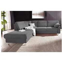 Sit & More Ecksofa SIT & MORE "Belfort L-Form" Sofas Gr. B/H/T: 243cm x 88cm x 218cm, Luxus-Microfaser, Ottomane links, ohne Funktion, grau wahlweise mit Vorziehsitz und Bettkasten