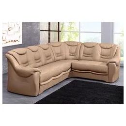 Sit & More Ecksofa SIT & MORE "Bansin L-Form" Sofas Gr. B/H/T: 265cm x 94cm x 215cm, NaturLEDER, langer Schenkel links, ohne Bettfunktion, braun (cappuccino) wahlweise mit Bettfunktion