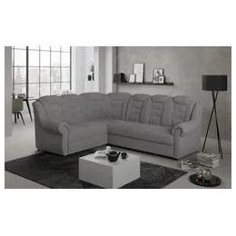 Ecksofa Home Affaire "Boston L-Form" Sofas Gr. B/H/T: 266 cm x 102 cm x 216 cm, Microfaser bedruckt, langer Schenkel rechts, Ohne Bettfunktion-ohne Schubkasten, silberfarben (silver) Gemütliches Ecksofa mit hoher Rückenlehne in klassischem Design