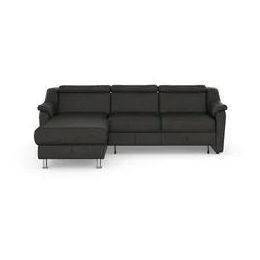 Sit & More Ecksofa SIT & MORE "Freetown L-Form" Sofas Gr. B/H/T: 257cm x 84cm x 166cm, Luxus-Microfaser, Recamiere links, ohne Bettfunktion-ohne Bettkasten, grau (anthrazit) inklusive Kopfteilverstellung und komfortablem Federkern