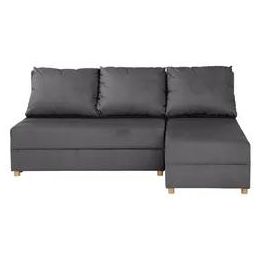 Ecksofa Inosign "Mick L-Form" Sofas Gr. B/H/T: 197cm x 90cm x 145cm, Luxus-Microfaser weich, Ohne Bettfunktion-ohne Bettkasten, grau (mittelgrau) Longchair linksrechts montierbar, wahlweise mit Bettfunktion