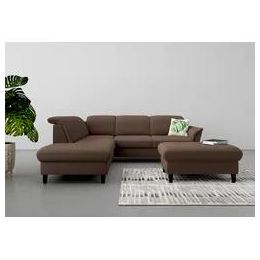 Sit & More Ecksofa SIT & MORE "Maggiore L-Form" Sofas Gr. B/H/T: 261cm x 88cm x 224cm, Soft clean, Ottomane links, ohne Kopfteilverstellung-ohne Bettfunktion-ohne Stauraum-Fussfarbe: schwarz matt, braun (espresso) wahlweise mit Kopfteilverstellung, Bettfunktion und Stauraum