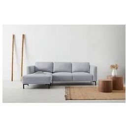 Ecksofa OTTO products "Fillin, L-Form" Sofas Gr. B/H/T: 242cm x 82cm x 152cm, Leinenmix, Recamiere links, silberfarben (silber) Struktur hergestellt aus recycelten PET-Flaschen und im Leinen-Mix