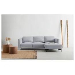 Ecksofa OTTO products "Fillin, L-Form" Sofas Gr. B/H/T: 242cm x 82cm x 152cm, Leinenmix, Recamiere rechts, silberfarben (silber) Struktur hergestellt aus recycelten PET-Flaschen und im Leinen-Mix