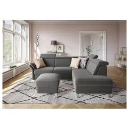 Sit & More Ecksofa SIT & MORE "Vincenzo L-Form", grau (anthrazit), B:245cm H:84cm T:193cm, Sofas, inklusive Kopfteilverstellung, wahlweise mit Bettfunktion, Bettkasten