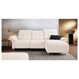 Ecksofa Places of Style "Manhattan L-Form" Sofas Gr. B/H/T: 270cm x 102cm x 168cm, Struktur, Recamiere rechts, beige (linen) 2 Sitze mit elektrischer Relaxfunktion, verstellbare Armlehnen