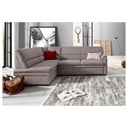 Sit & More Ecksofa SIT & MORE "Pisa L-Form" Sofas Gr. B/H/T: 245cm x 89cm x 161cm, Luxus-Microfaser, Ottomane links, ohne Bettfunktion, grau (steel) mit Federkern, wahlweise Bettfunktion