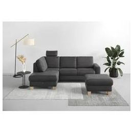 Ecksofa Home Affaire "Summer L-Form" Sofas Gr. B/H/T: 236 cm x 91 cm x 170 cm, Breitcord, Ottomane links, mit Bettfunktion-mit Bettkasten-mit Federkern, grau mit Ottomane, wahlweise Bettfunktion und Bettkasten, Cord-Bezug