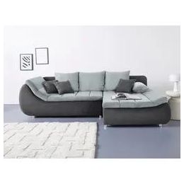 Ecksofa Inosign "Imola L-Form" Sofas Gr. B/H/T: 271cm x 90cm x 104cm, Microfaser-Struktur, Recamiere rechts, mit Bettfunktion und Bettkasten, silberfarben (anthrazit, silber)