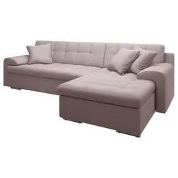 Ecksofa Trendmanufaktur "Rave II, L-Form" Sofas Gr. B/H/T: 245cm x 77cm x 154cm, Struktur, Recamiere rechts, ohne Bettfunktion, grau (hellgrau) wahlweise mit Bettfunktion