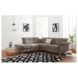 Sit & More Ecksofa SIT & MORE "Darwin L-Form" Sofas Gr. B/H/T: 249cm x 83cm x 221cm, Luxus-Microfaser Florence, Ottomane links, ohne Kopfteilverstellung-ohne Bettfunktion-ohne Stauraum, braun (savannah) inklusive Federkern, wahlweise mit Kopfteilverstellung, Bettfunktion