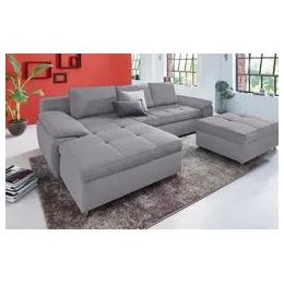 Sit & More Ecksofa SIT & MORE "Labene L-Form" Sofas Gr. B/H/T: 270cm x 82cm x 90cm, Struktur, Recamiere beidseitig montierbar, XL-ohne Bettfunktion-ohne Bettkasten-ohne Federkern, grau wahlweise mit Bettfunktion und Bettkasten, auch als XXL-Variante