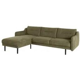 Ecksofa Andas "Nordfyn L-Form" Sofas Gr. B/H/T: 239cm x 81cm x 166cm, Luxus-Microfaser Lederoptik, Recamiere links, grün (oliv) edles Design in 3 Bezugsqualitäten, by Morten Georgsen