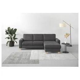 Ecksofa Home Affaire "Summer L-Form" Sofas Gr. B/H/T: 249 cm x 91 cm x 164 cm, Breitcord, Recamiere rechts, ohne Bettfunktion-ohne Bettkasten-mit Federkern, grau mit Recamiere, oder ohne Bettfunktion und Bettkasten, Cord-Bezug