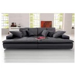 Big-Sofa Inosign "Haiti" Sofas Gr. B/H/T: 300cm x 85cm x 142cm, Kunstleder SOFTLUX-Struktur, Mit Kaltschaum-ohne Beleuchtung, schwarz (schwarz/pepper) wahlweise mit Kaltschaum (140kg BelastungSitz) und RGB-Beleuchtung