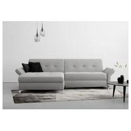 Ecksofa Inosign "Maredo L-Form" Sofas Gr. B/H/T: 284 cm x 89 cm x 179 cm, Luxus-Microfaser Euphoria, mega-Recamiere links, ohne Kopfteilverstellung, ohne Armteilfunktion, grau Federkern, wahlweise auch mit Kopfteil- und Armlehnverstellung