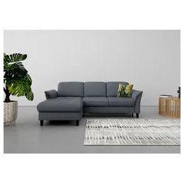 Sit & More Ecksofa SIT&MORE "Maggiore L-Form" Sofas Gr. B/T: 258 cm x 173 cm, Soft clean, mega-Recamiere links, mit Kopfteilverstellung-mit Bettfunktion-mit Bettkasten-Fussfarbe: schwarz matt, grau (dunkelgrau) wahlweise mit Kopfteilverstellung, Bettfunktion und Bettkasten