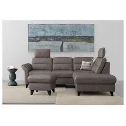 Sit & More Ecksofa SIT & MORE "Mellum L-Form", grau (anthrazit), B:253cm H:87cm T:212cm, 100% Polyester, Sofas, Federkern, wahlweise mit Bettfunktion, Stauraum und Armteilfunktion