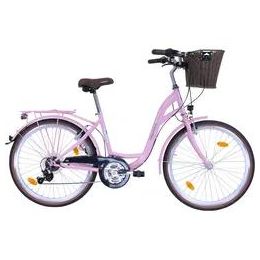 Cityrad FASHION LINE Fahrräder Gr. 43cm, 26 Zoll (66,04cm), rosa (hellrosa) für Damen und Herren, Kettenschaltung