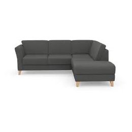 Sit & More Ecksofa SIT & MORE "Visby L-Form" Sofas Gr. B/H/T: 248cm x 87cm x 213cm, Luxus-Microfaser Paris, Ottomane rechts, ohne Bettfunktion-ohne Bettkasten, grau Wahlweise mit Bettfunktion und Stauraum, frei im Raum stellbar