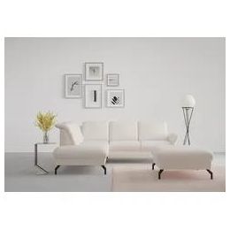 Sit & More Ecksofa SIT & MORE "Fashion L-Form" Sofas Gr. B/H/T: 250cm x 84cm x 207cm, Luxus-Microfaser ALTARA NUBUCK, Ottomane links, ohne Kopfteilverstellung-ohne Vorziehsitz, beige (creme) wahlweise mit Kopfteilverstellung und Vorziehsitz, motorisch