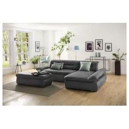 Ecksofa Inosign "Avesa L-Form", grau (anthrazit), B:300cm H:80cm T:172cm, 100% Polyester, Sofas, Wahlweise mit Armteilvertsellung und Bettfunktion, B/T/H: 300/172/80cm