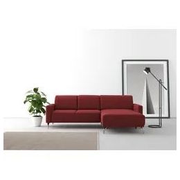 Sit & More Ecksofa SIT & MORE "Bailando L-Form" Sofas Gr. B/H/T: 251cm x 84cm x 163cm, Luxus-Microfaser ALTARA NUBUCK, Recamiere rechts, ohne Kopfteilverstellung-ohne Vorziehsitz, rot (bordeaux) wahlweise mit Kopfteilverstellung und Vorziehsitz, motorisch