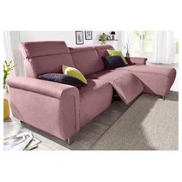 Sit & More Ecksofa SIT & MORE "Township L-Form" Sofas Gr. B/H/T: 253cm x 102cm x 168cm, Struktur fein, Recamiere rechts, mit elektrischer Wallfree-Funktion, rosa (altrosa) wahlweise mit elektrischer Wallfree-Funktion