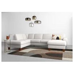 Wohnlandschaft Home Affaire "Vision U-Form" Sofas Gr. B/H/T: 315cm x 90cm x 215cm, Easy care, Ottomane links, ohne Bettfunktion-ohne Stauraum, silberfarben (silber) wahlweise mit Bettfunktion und Stauraum, auch in Easy Care-Bezug