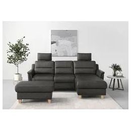 Sit & More Ecksofa SIT & MORE "Farö L-Form", grau (anthrazit), B:234cm H:90cm T:168cm, Sofas, inklusive Federkern, wahlweise mit Bettfunktion und Bettkasten