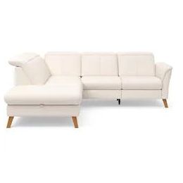 Sit & More Ecksofa SIT & MORE "Romero L-Form" Sofas Gr. B/H/T: 250cm x 91cm x 220cm, Luxus-Microfaser ALTARA NUBUCK, Ottomane links, ohne Federkern-mit Kopfteilverstellung-ohne Bettfunktion-mit Stauraum-mit TV-motorisch, beige (creme) wahlweise mit oder ohne TV-Funktion, Bettfunktion, Bettkasten