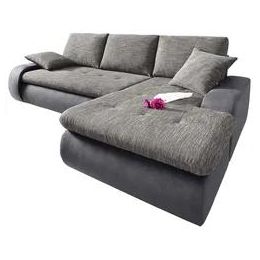 Ecksofa Trendmanufaktur "Indie, L-Form" Sofas Gr. B/H/T: 246cm x 86cm x 155cm, Luxus-Microfaser ALCAZAR-Struktur, Recamiere rechts, ohne Funktion-XL, schwarz-weiß (anthrazit/weiß/schwarz) wahlweise XL oder XXL