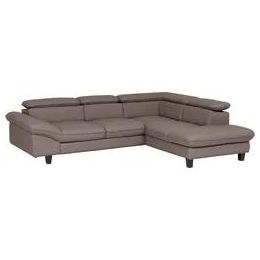 Ecksofa Home Affaire "Pilot L-Form", grau (elephant), B:266cm H:73cm T:108cm, 100% Polyester; Feinstruktur 75000 Scheurtouren; Struktur 35000 Scheuertouren, Mikrofaser 40000 Scheuertouren, Sofas