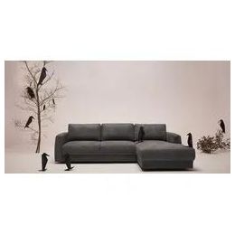 Ecksofa Andas "Hobro L-Form" Sofas Gr. B/H/T: 264cm x 80cm x 175cm, Luxus-Microfaser Lederoptik, Recamiere rechts, grau (dunkelgrau) in 3 Bezugsqualitäten vielen Farben, Design by Morten Georgsen