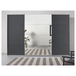 Schwebetürenschrank Rauch "Kleiderschrank Schrank Garderobe TOPSELLER OTELI inkl. Inneneinteilung" Schränke Gr. B/H/T: 315 cm x 210 cm x 62 cm, grau (graumetallic) mit 3 Innenschubladen sowie zusätzlichen Einlegeböden MADE IN GERMANY