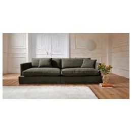 Guido Maria Kretschmer Home & Living Big-Sofa GUIDO MARIA KRETSCHMER HOME & LIVING "Annera" Sofas Gr. B/H/T: 266cm x 80cm x 109cm, Struktur grob, grün (khaki) weicher Sitzkomfort, mit extra tiefen Sitzflächen, Füllung Federn