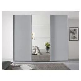 Schwebetürenschrank Rauch "Kleiderschrank Schrank Garderobe TOPSELLER OTELI inkl. Inneneinteilung" Schränke Gr. B/H/T: 271 cm x 229 cm x 62 cm, grau (seidengrau) mit 3 Innenschubladen sowie zusätzlichen Einlegeböden MADE IN GERMANY