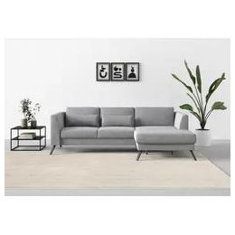 Sit & More Ecksofa SIT & MORE "Lindholm L-Form", grau (hellgrau), B:262cm H:88cm T:171cm, Sofas, mit Sitztiefenverstellung und Federkern