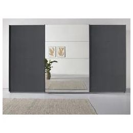 Schwebetürenschrank Rauch "Kleiderschrank Schrank Garderobe TOPSELLER OTELI inkl. Inneneinteilung" Schränke Gr. B/H/T: 360 cm x 210 cm x 62 cm, grau (graumetallic) mit 3 Innenschubladen sowie zusätzlichen Einlegeböden MADE IN GERMANY