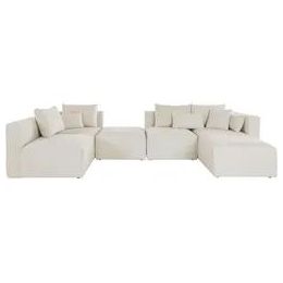 Guido Maria Kretschmer Home & Living Wohnlandschaft GUIDO MARIA KRETSCHMER HOME & LIVING "Comfine U-Form" Sofas Gr. B/H/T: 360 cm x 75 cm x 182 cm, Fellimitat, Recamiere rechts, beige (cream) zusammengesetzt aus Modulen, in 3 Stoffen und vielen Farben