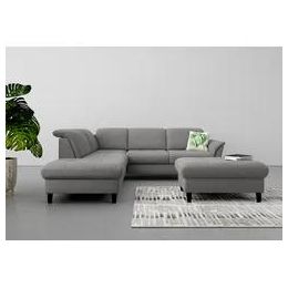 Sit & More Ecksofa SIT & MORE "Maggiore L-Form" Sofas Gr. B/H/T: 261cm x 88cm x 224cm, Soft clean, Ottomane links, ohne Kopfteilverstellung-ohne Bettfunktion-ohne Stauraum-Fussfarbe: schwarz matt, grau wahlweise mit Kopfteilverstellung, Bettfunktion und Stauraum