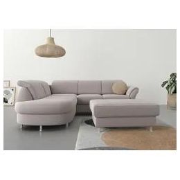 Sit & More Ecksofa SIT & MORE "Apulia L-Form" Sofas Gr. B/H/T: 250cm x 78cm x 212cm, Samtoptik, langer Schenkel rechts, ohne Bettfunktion-ohne Bettkasten-ohne Armteilverstellung-ohne Kopfteilverstellung, beige (sand) wahlweise Bettfunktion, Bettkasten und Kopf- Armteilverstellung