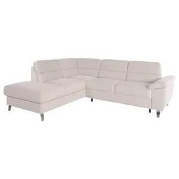 Sit & More Ecksofa SIT & MORE "Sorano L-Form" Sofas Gr. B/H/T: 249cm x 88cm x 212cm, Struktur fein, Ottomane links, ohne Funktion, beige (linen) wahlweise mit Bettfunktion und Bettkasten