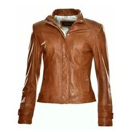 Lederjacke JCC "31020360" Gr. 44, braun (cognac) Damen Jacken