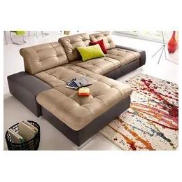 Sit & More Ecksofa SIT & MORE "Palomino L-Form", braun (mokka, cappuccino), B:284cm H:84cm T:109cm, Kunstleder SOFTLUX/Struktur (100% Polyester), Kunstleder SOFTLUX/Feinstruktur (100% Polyester), Kunstleder SOFTLUX/ NaturLEDER (echtes Rindsleder), Sofas, wahlweise XL oder XXL und mit Bettfunktion