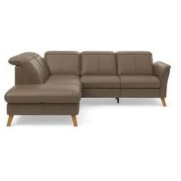 Sit & More Ecksofa SIT & MORE "Romero L-Form" Sofas Gr. B/H/T: 250 cm x 91 cm x 220 cm, Luxus-Microfaser Lederoptik, Ottomane links, mit Federkern-mit Kopfteilverstellung-ohne Bettfunktion-mit Stauraum-mit TV-motorisch, braun (coffee) wahlweise mit oder ohne TV-Funktion, Bettfunktion, Bettkasten