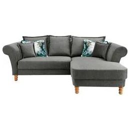 Ecksofa Home Affaire "Tassilo L-Form", schwarz (asche), B:262cm H:95cm T:198cm, 100% Polyester, Sofas