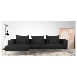 Guido Maria Kretschmer Home & Living Ecksofa GUIDO MARIA KRETSCHMER HOME & LIVING "JANTE L-Form" Sofas Gr. B/H/T: 332cm x 85cm x 175cm, Cord, Recamiere links, grau (anthrazit) wahlweise Recamiere links oder rechts, mit Chromfüßen